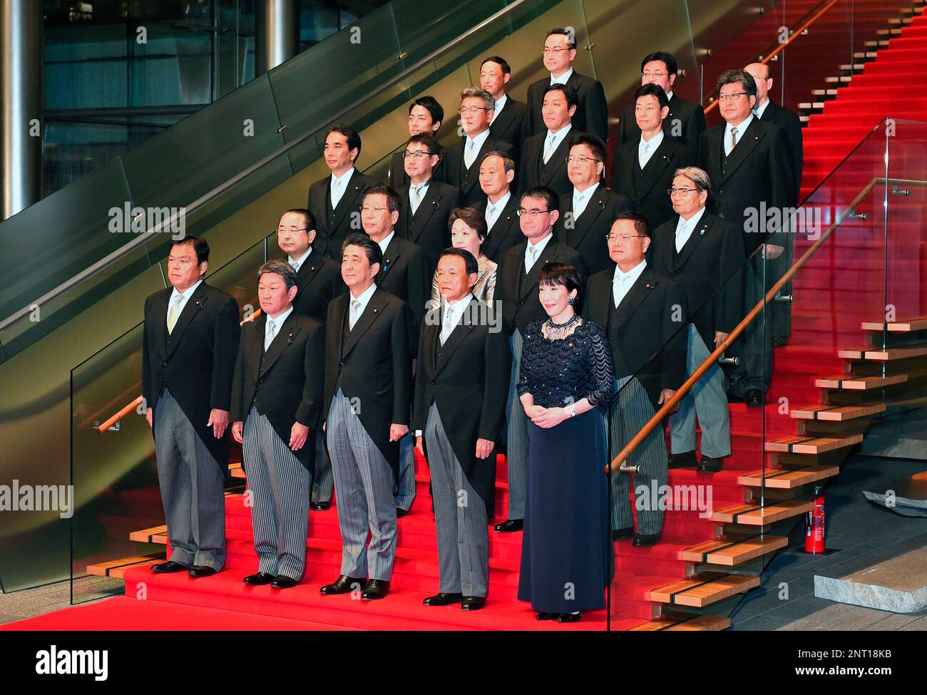 New appointed cabinet members pose for photo after a first cabinet ...