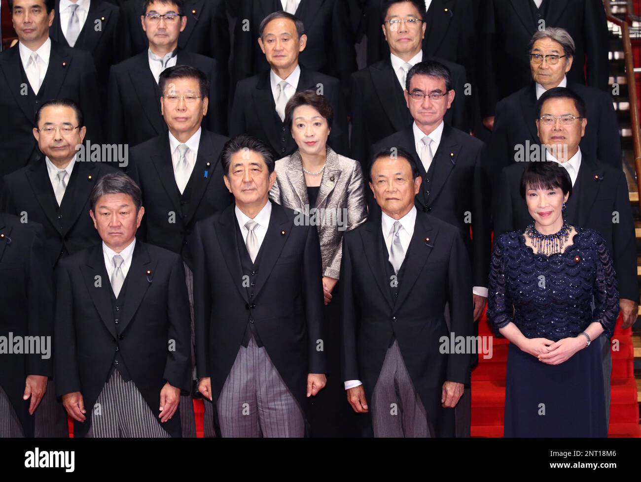 New appointed cabinet members pose for photo after a first cabinet ...