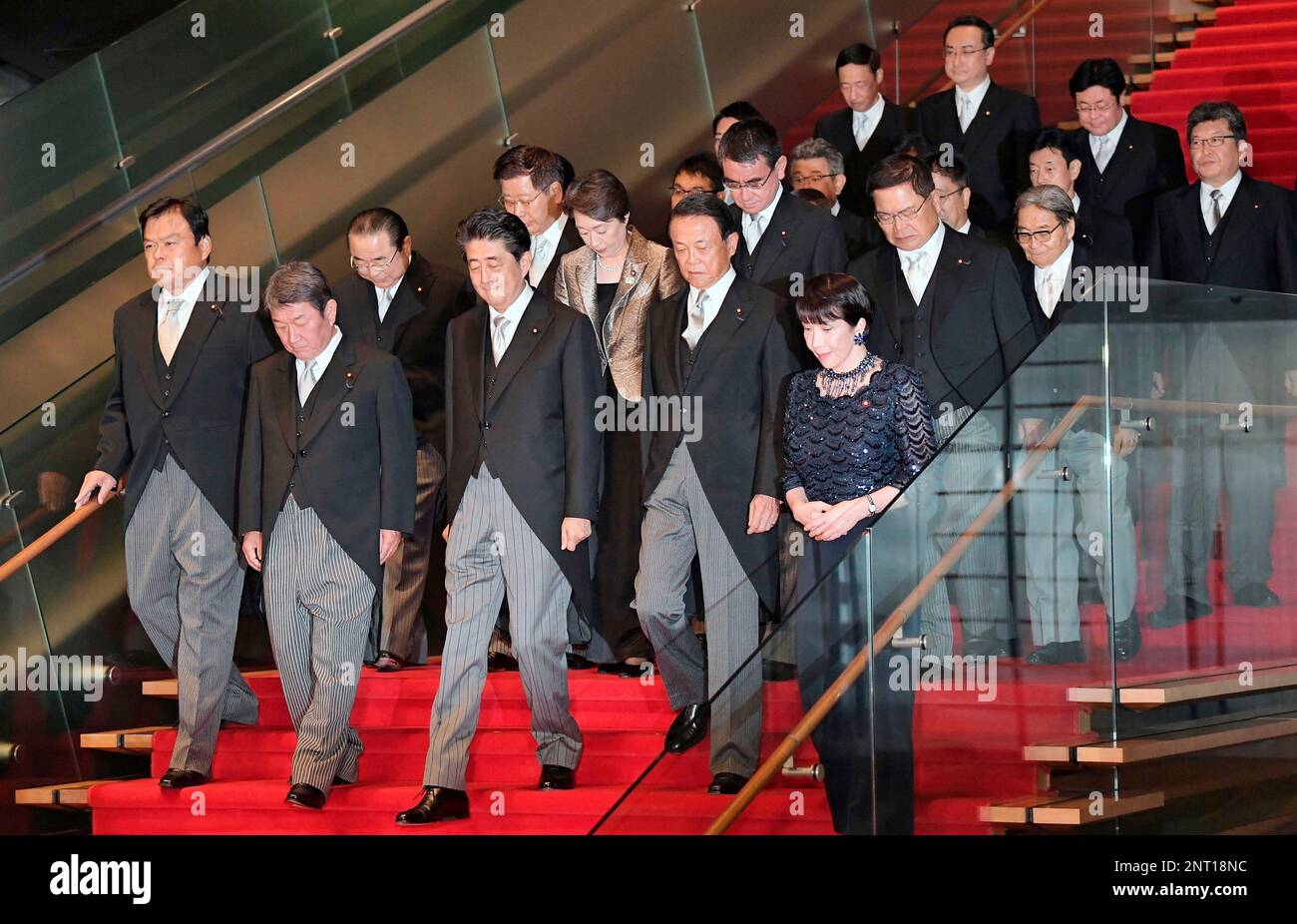 New appointed cabinet members head for photo after a first cabinet ...