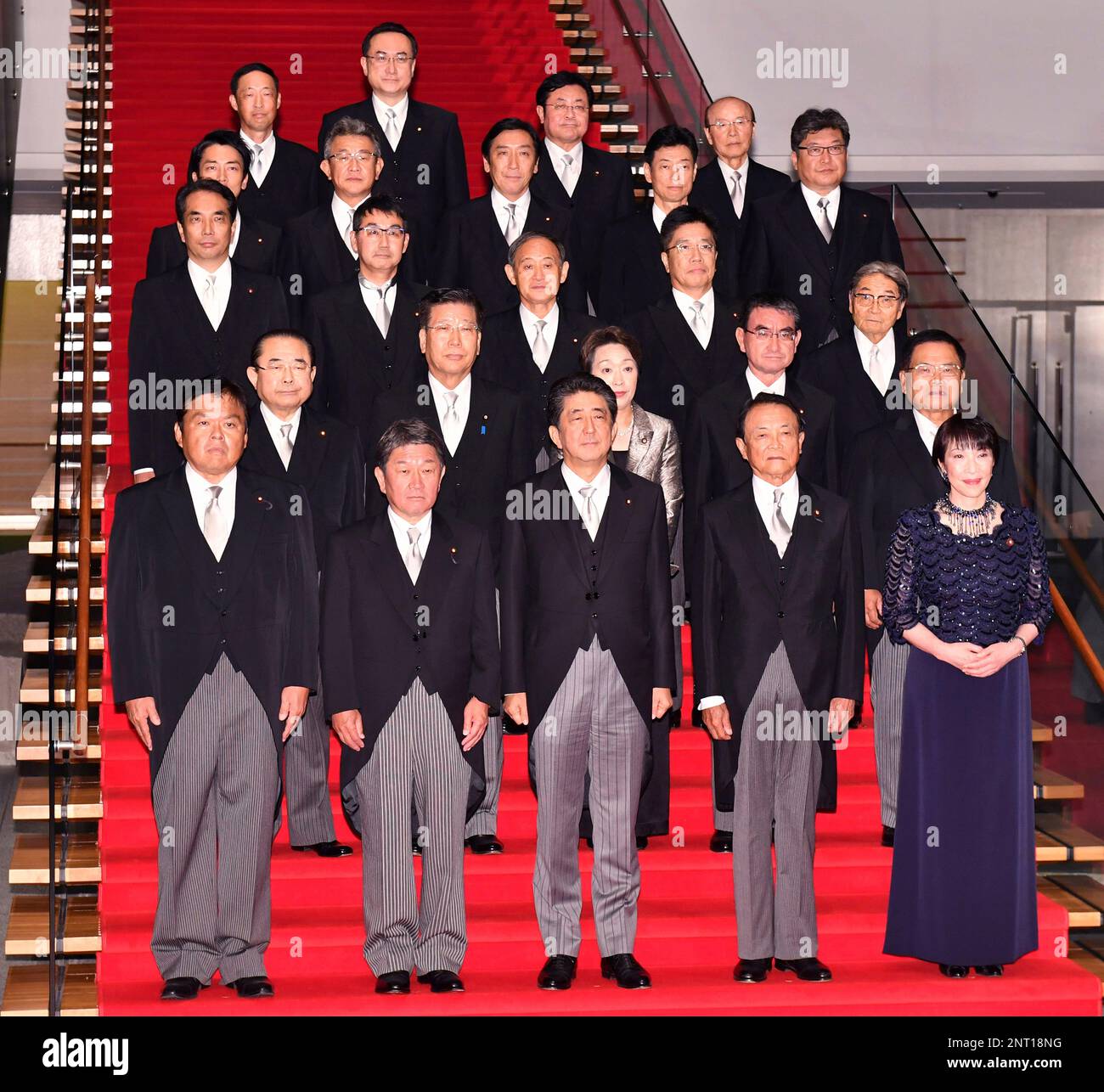 New appointed cabinet members pose for photo after a first cabinet ...