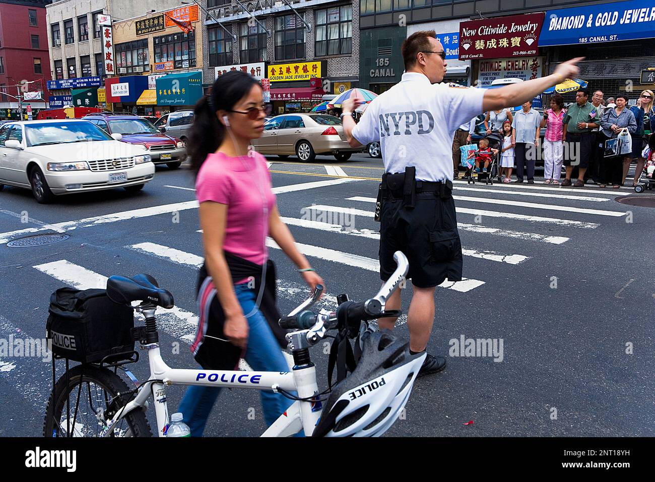 Chinatown.Chinese police in chinatown. Canal St,New York City, USA ...