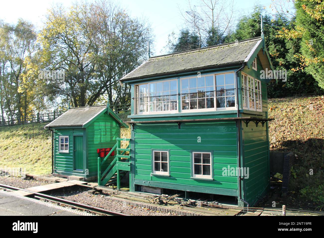 The Wooden Building of a Traditional Railway Signal Box Stock Photo - Alamy