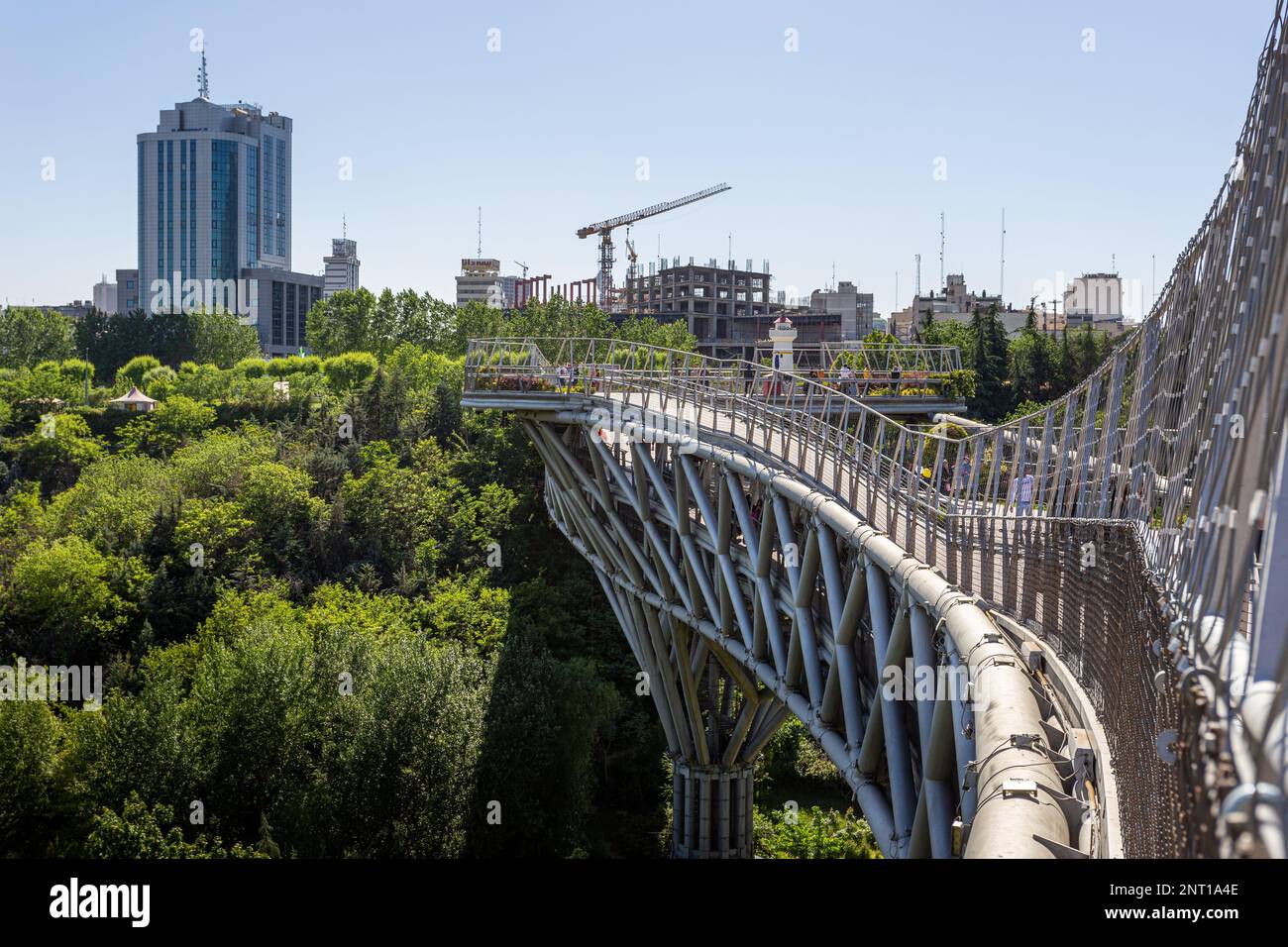 Tabi'at Bridge links two large urban parks in Tehran over a busy ...