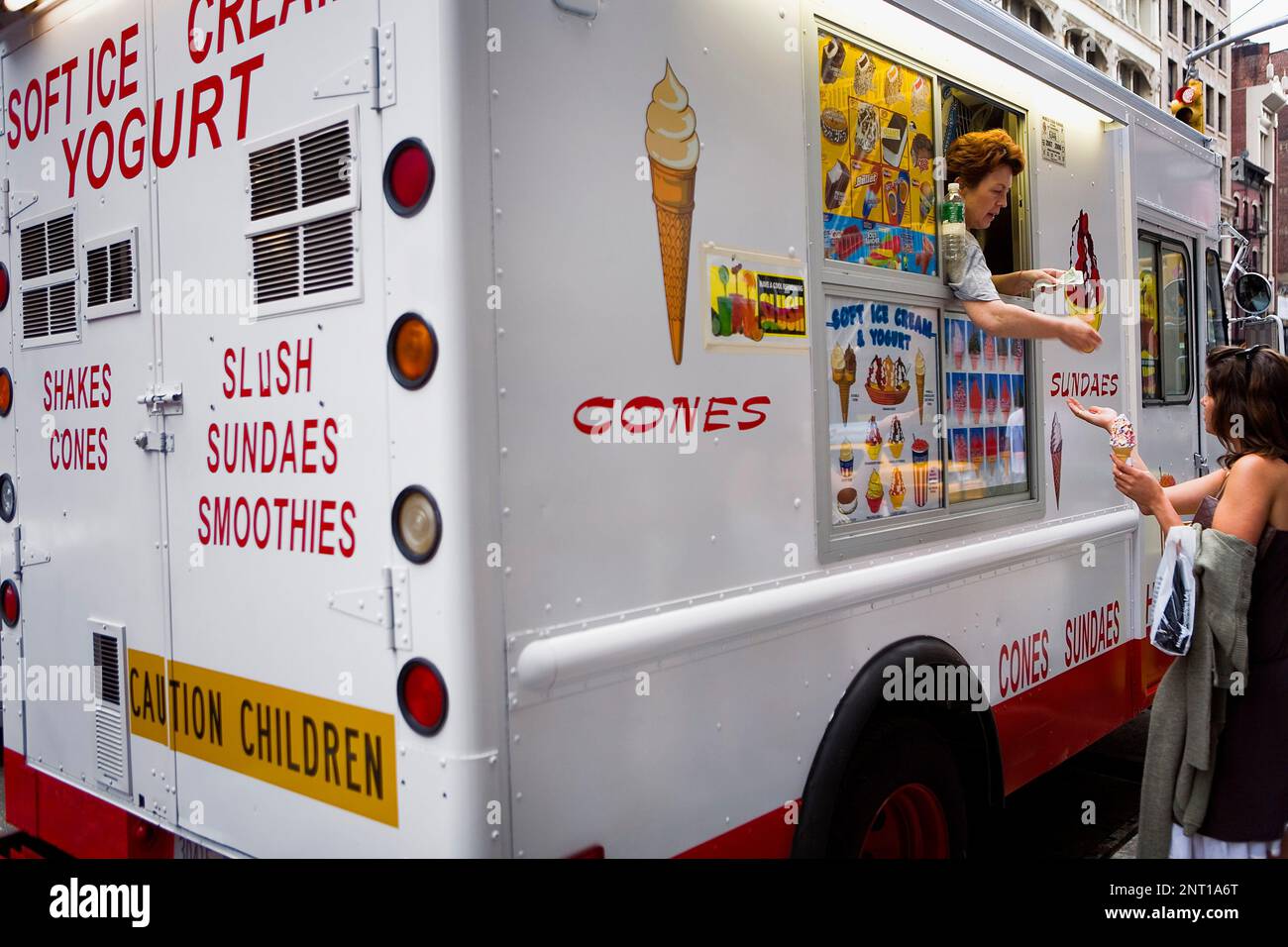 Soho.Van that sells ice creams. Broome St at Broadway,New York City ...