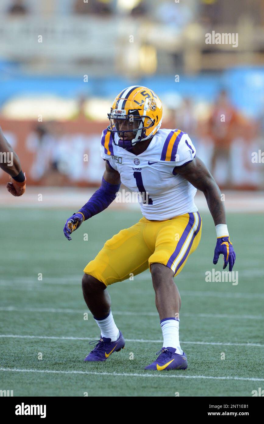 AUSTIN, TX - SEPTEMBER 07: LSU Tigers DB Kristian Fulton drops into ...