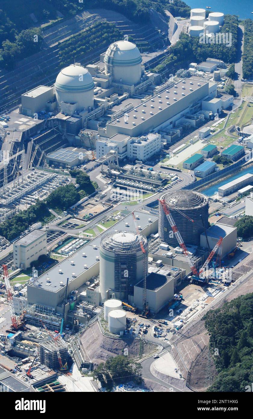 An aerial photo shows Takahama nuclear power station operated by Kansai ...