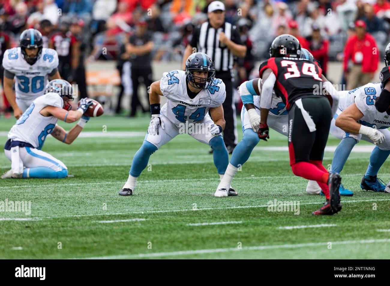 OTTAWA, ON - SEPTEMBER 07: Toronto Argonauts linebacker Ian Wild (44 ...