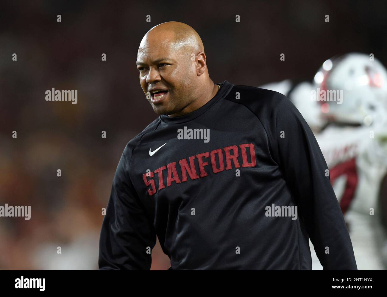 LOS ANGELES, CA - SEPTEMBER 07: Stanford head coach David Shaw during a ...