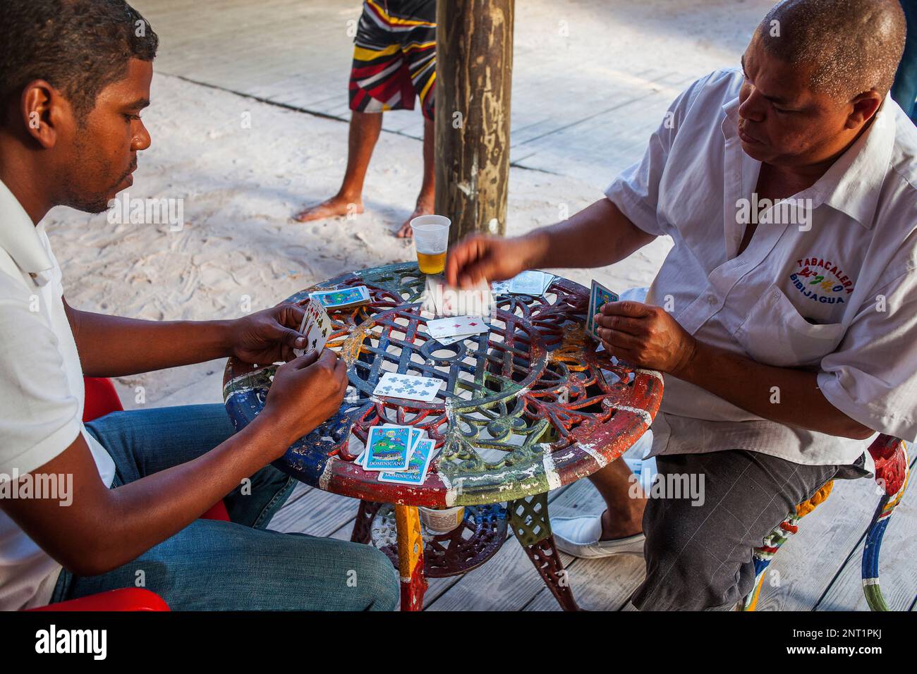 playing cards, Bibijagua beach, Punta Cana, Dominican Republic Stock ...