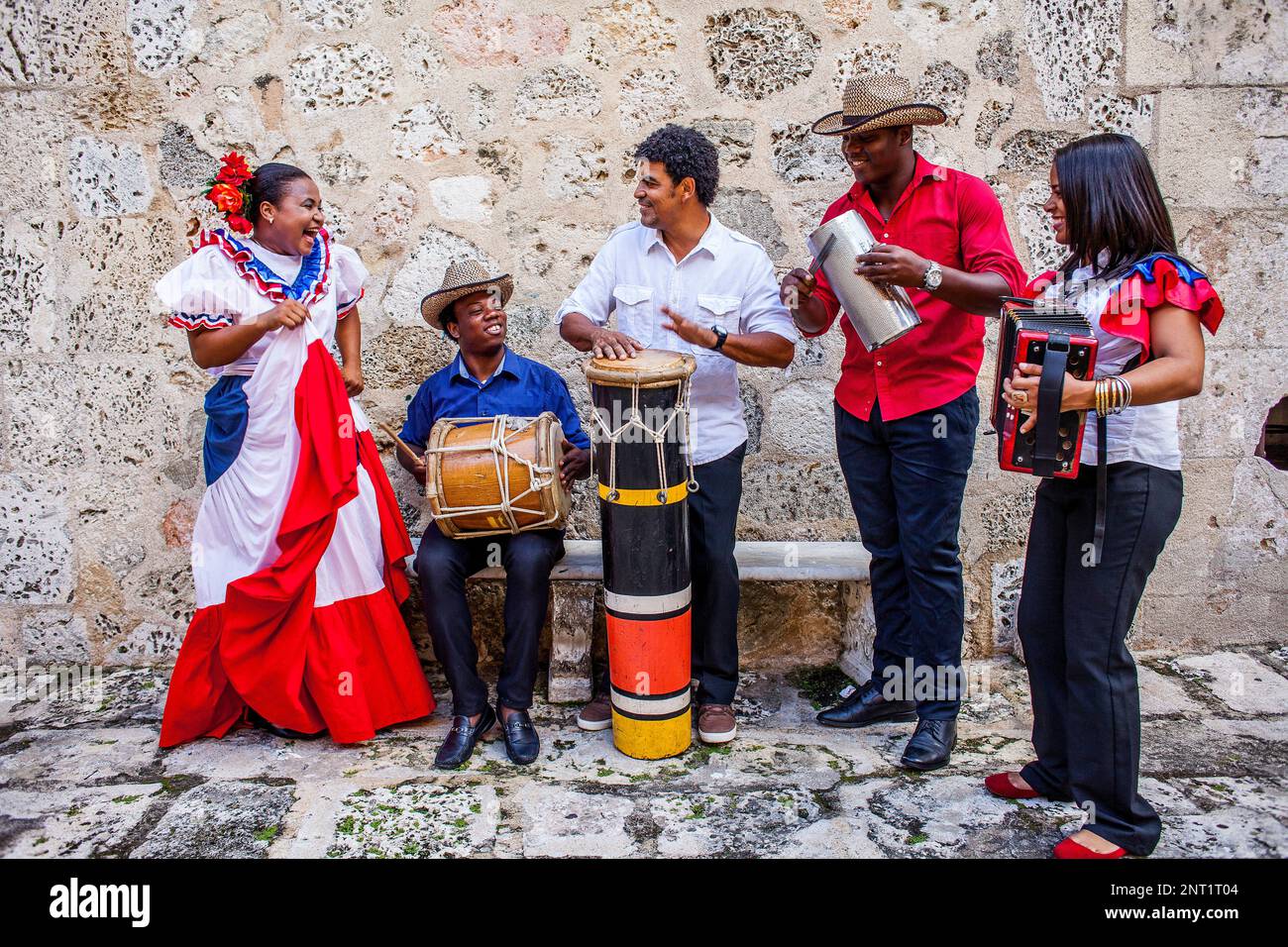 Traditional music group, old city,Santo Domingo, Dominican Republic ...
