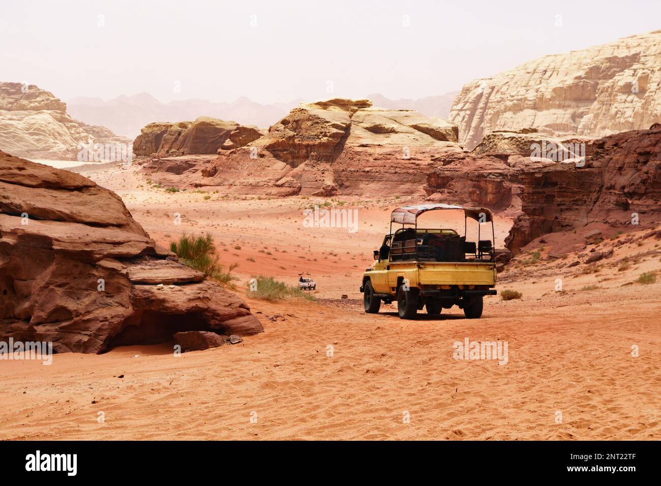 Offroad travel adventures safari jeep car in Wadi Rum desert, Jordan ...