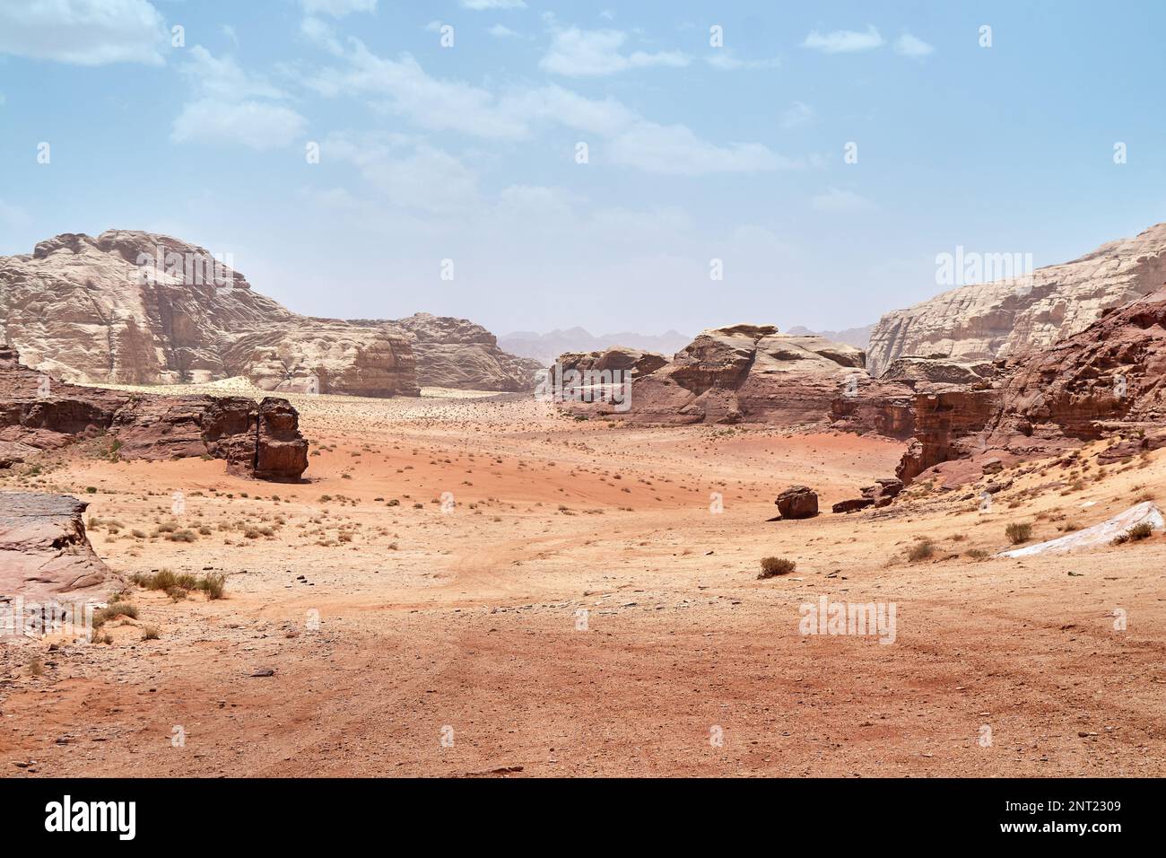 Wadi Rum desert, Jordan, Middle East, The Valley of the Moon. Orange ...