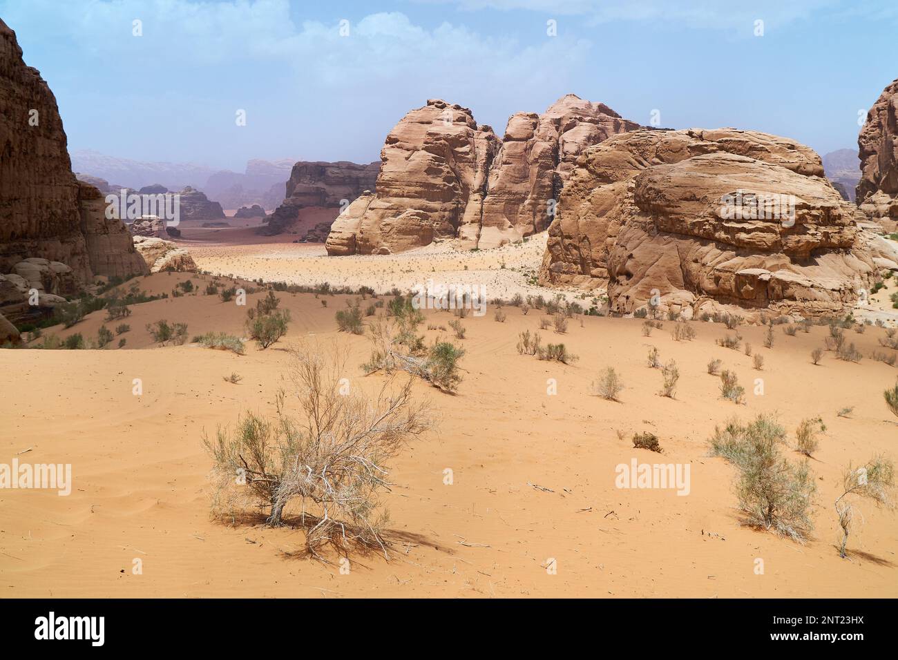 Wadi Rum desert, Jordan, Middle East, The Valley of the Moon. Orange ...