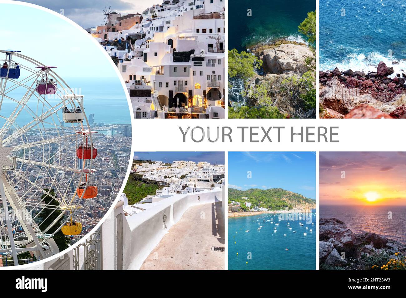 Beautiful travel collage. Banner for design Stock Photo - Alamy
