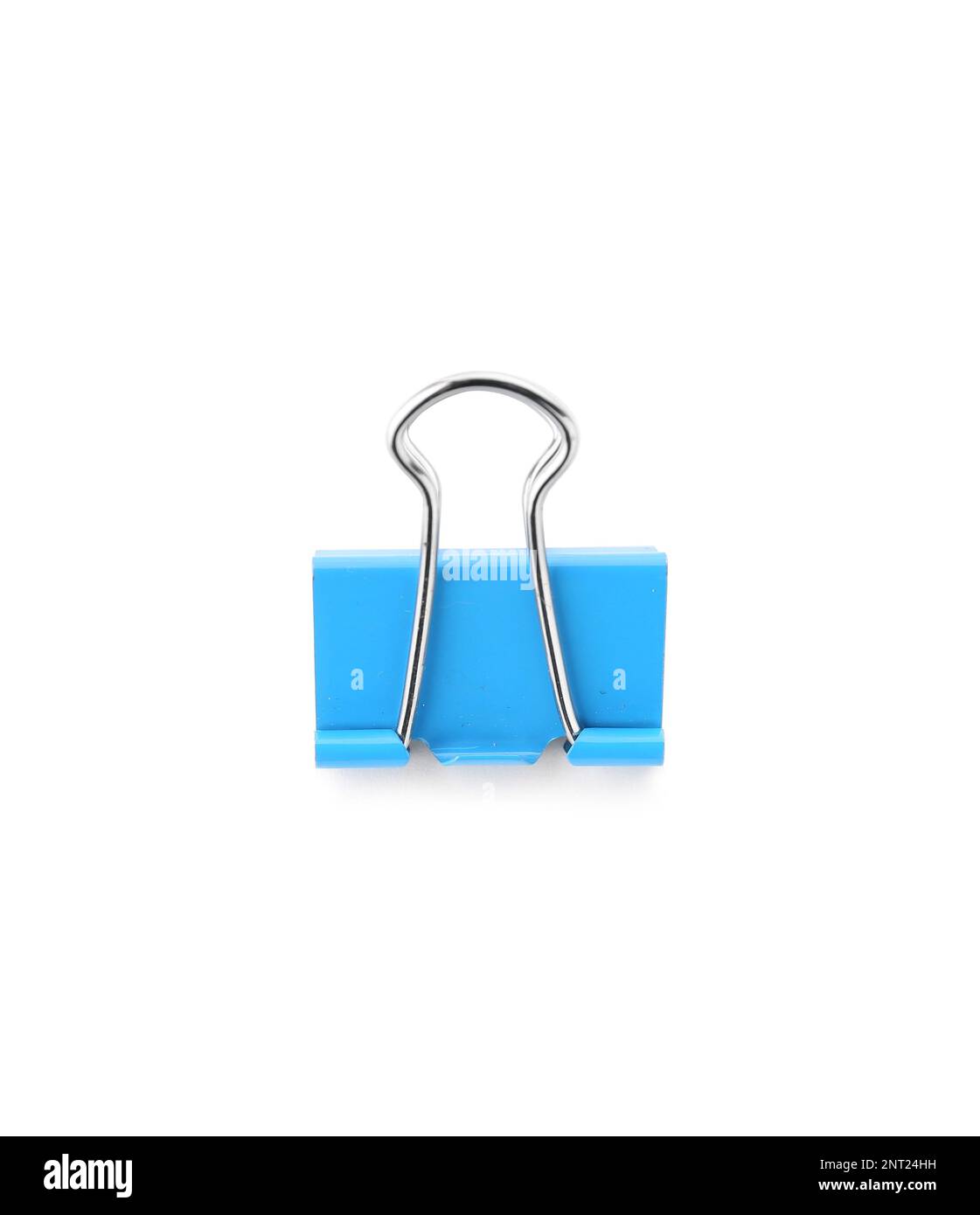 Blue binder clip isolated on white background Stock Photo - Alamy