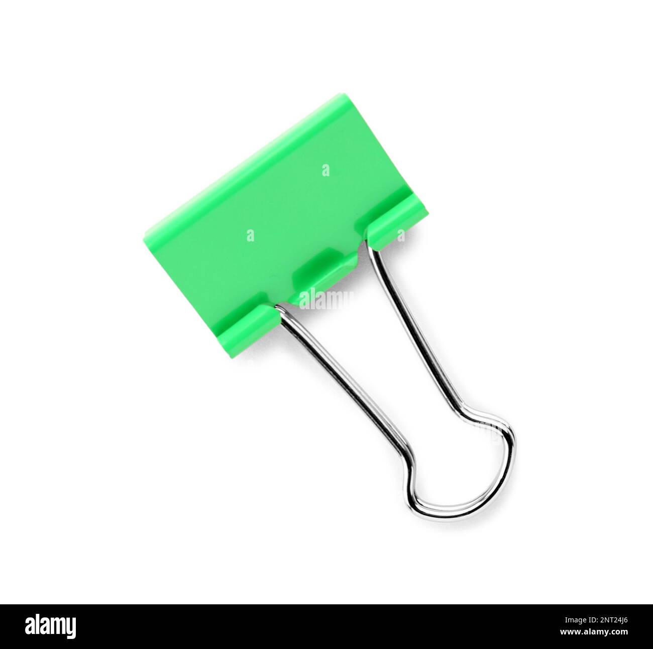 Green binder clip isolated on white background Stock Photo - Alamy