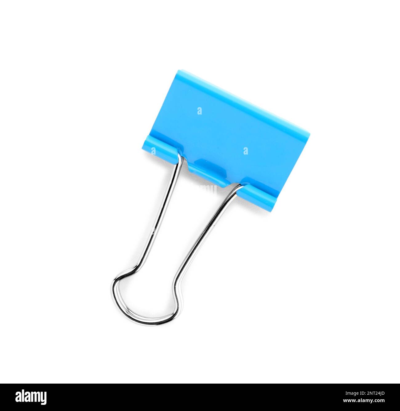 Blue binder clip isolated on white background Stock Photo - Alamy