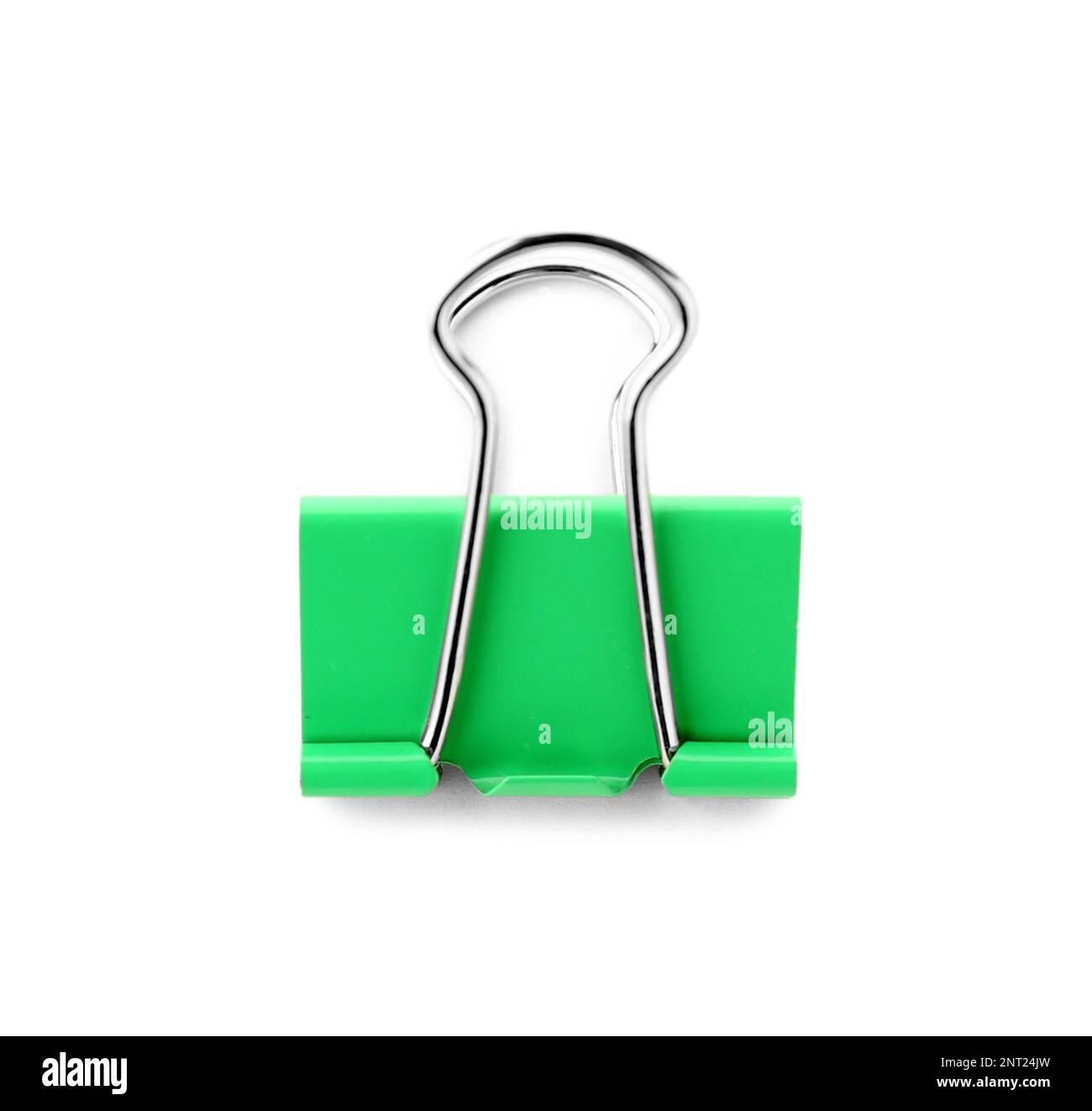 Green binder clip isolated on white background Stock Photo - Alamy