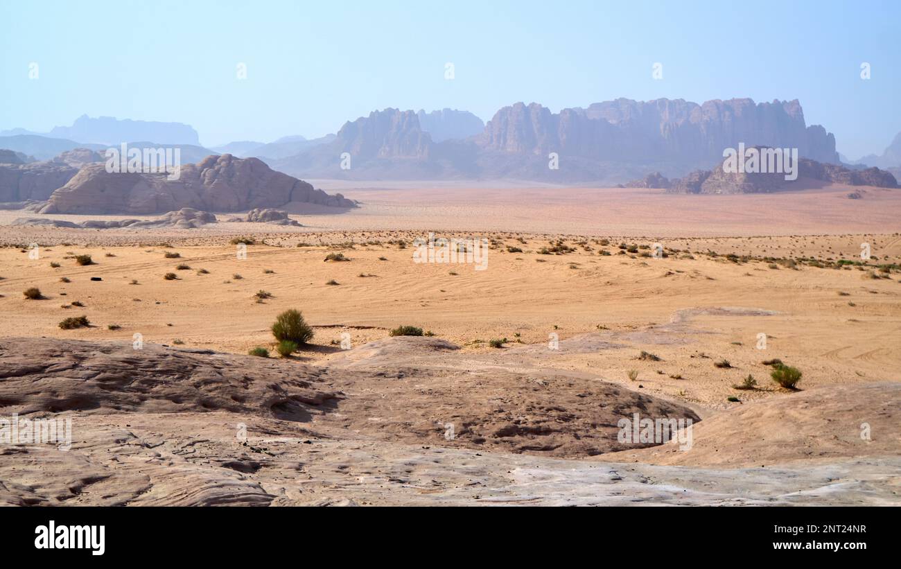 Wadi Rum desert, Jordan, Middle East, The Valley of the Moon. Orange ...