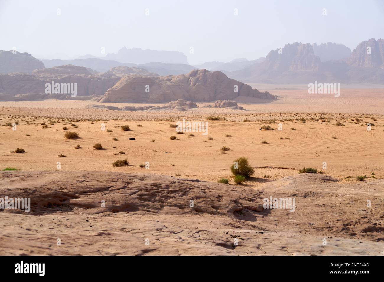 Wadi Rum desert, Jordan, Middle East, The Valley of the Moon. Orange ...