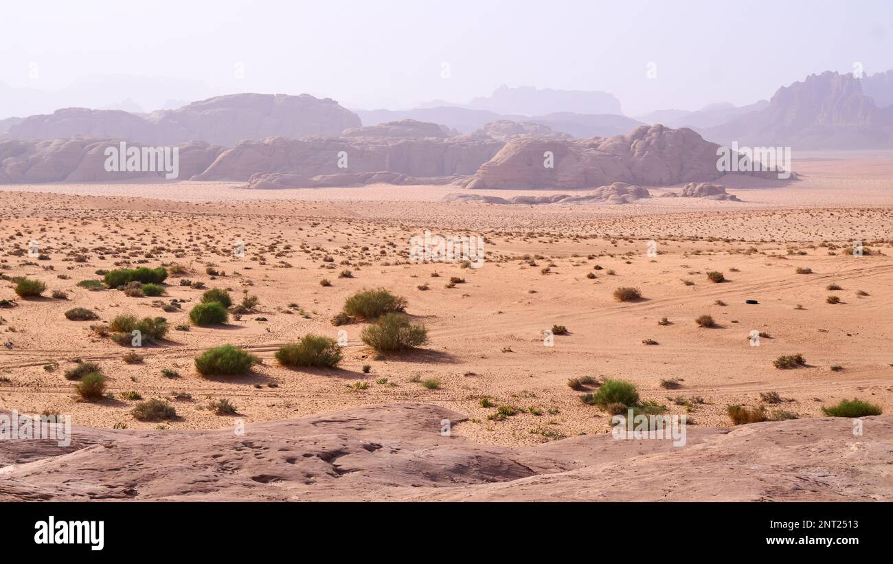 Wadi Rum desert, Jordan, Middle East, The Valley of the Moon. Orange ...