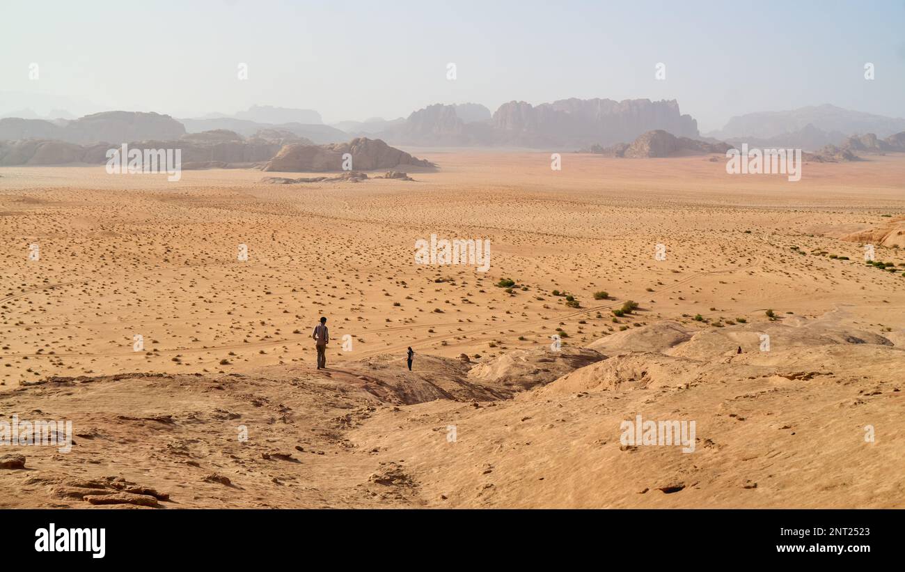 Wadi Rum desert, Jordan, Middle East, The Valley of the Moon. Orange ...