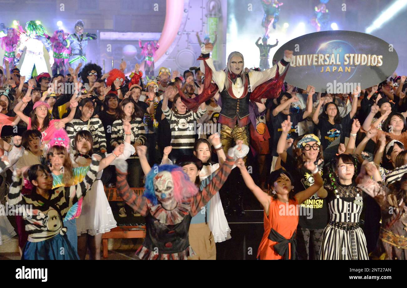 Visitors dance with zombies and monsters during the Halloween Horror ...