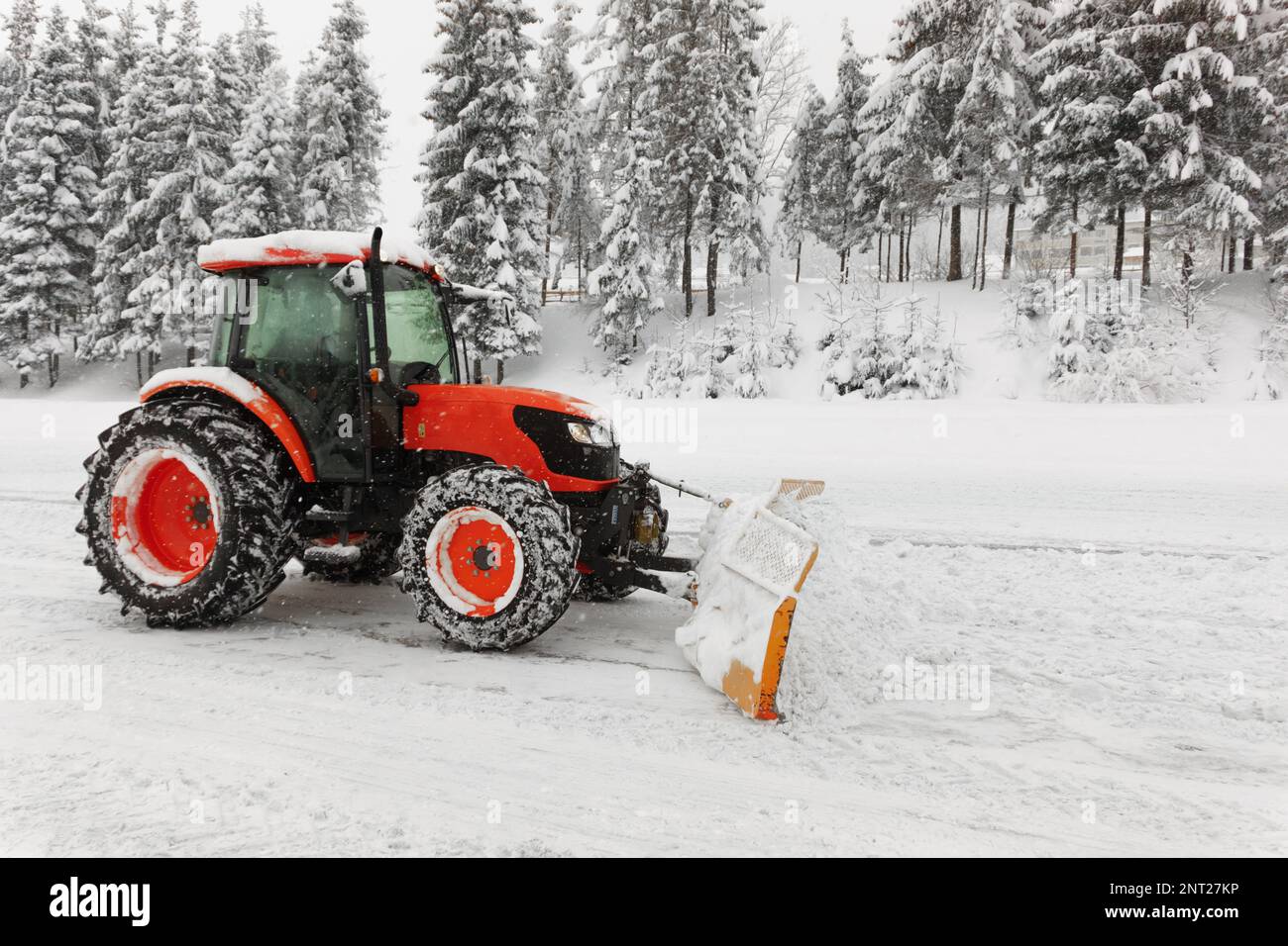 Snowblower grader clears snow covered hi-res stock photography and ...