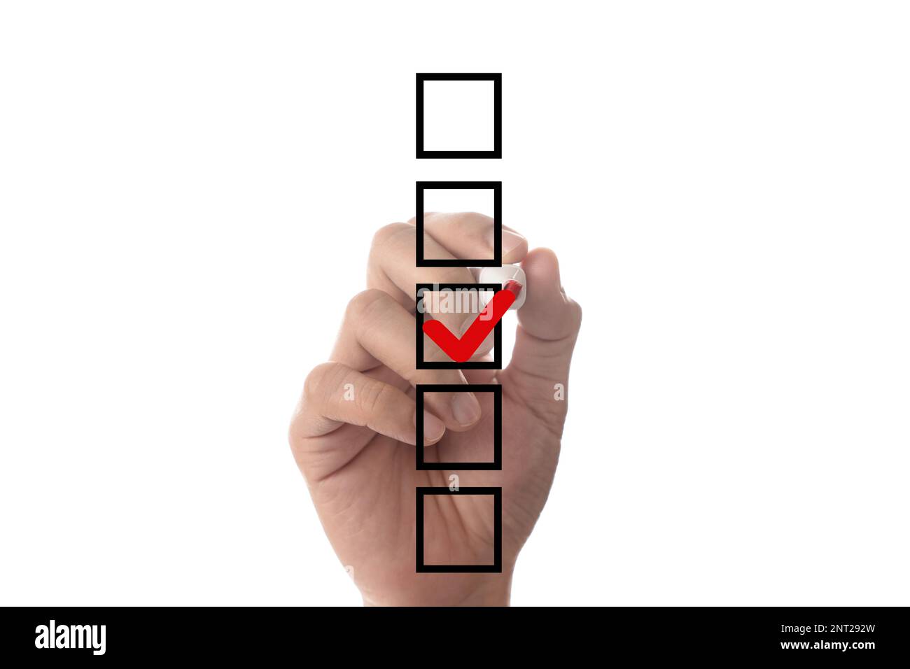 Checklist businessman checking off list Stock Photo - Alamy