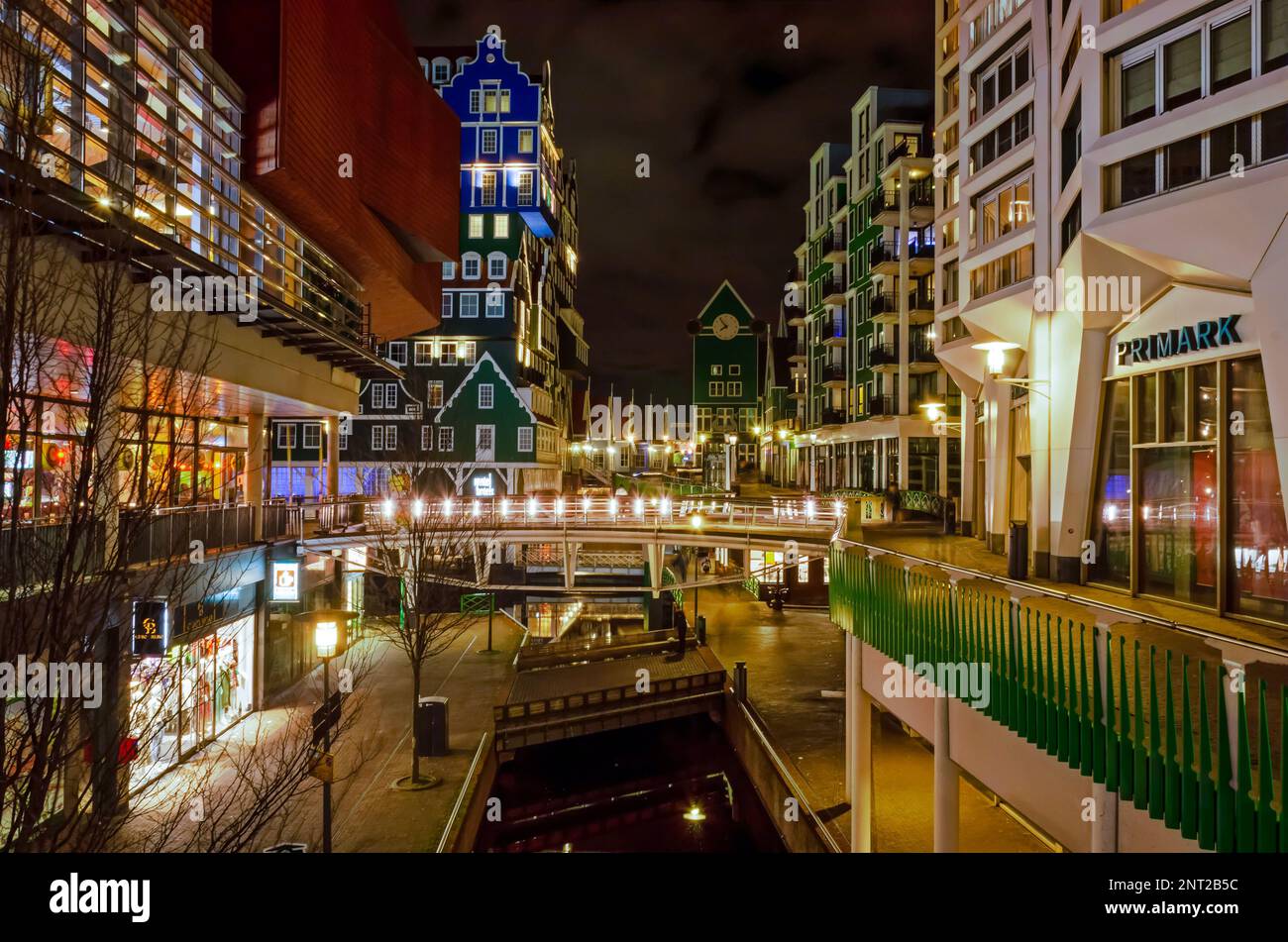 Zaandam, The Netherlands, February 26, 2023: long exposure night view ...