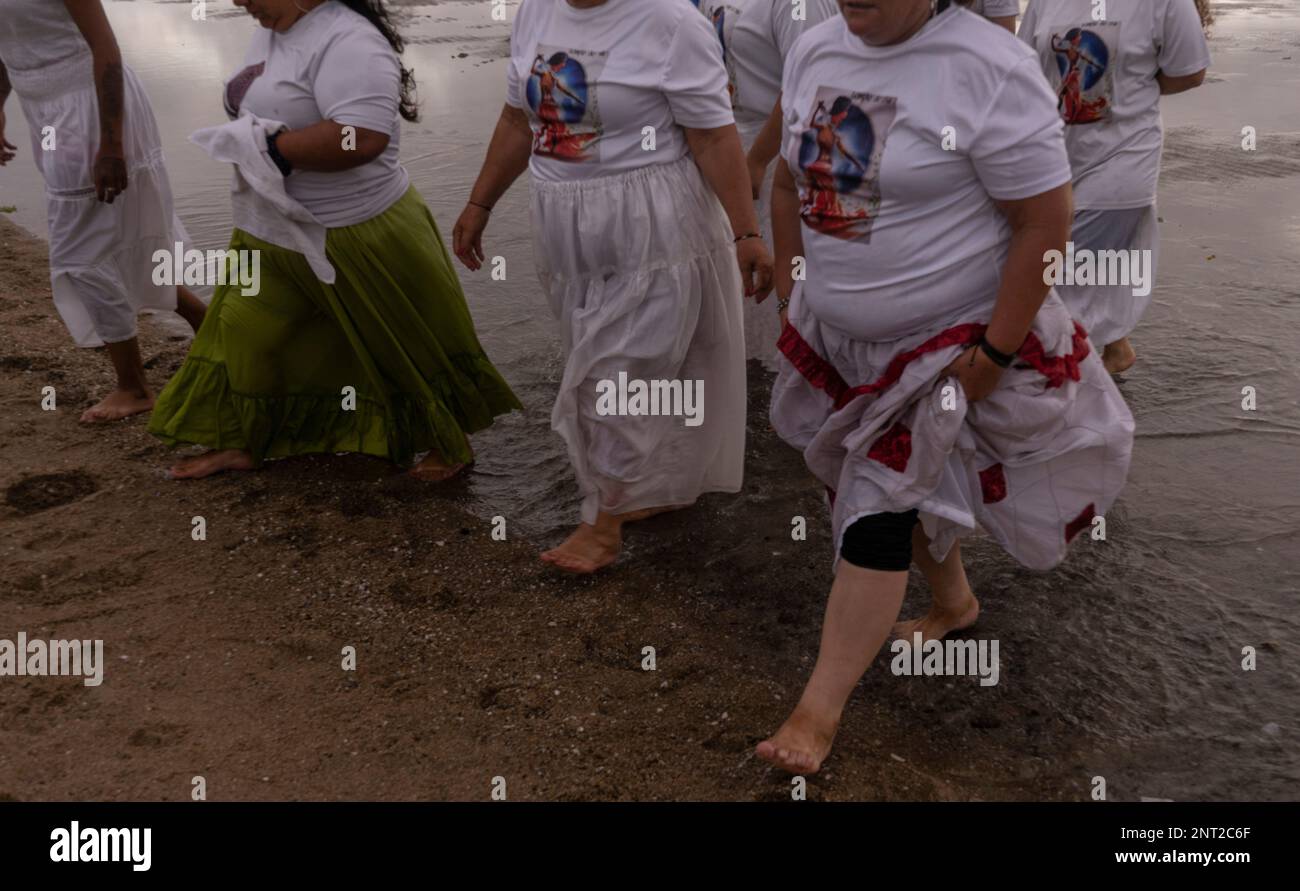 Traditional Iemanja African-Uruguayan ceremony of blessing of the ...