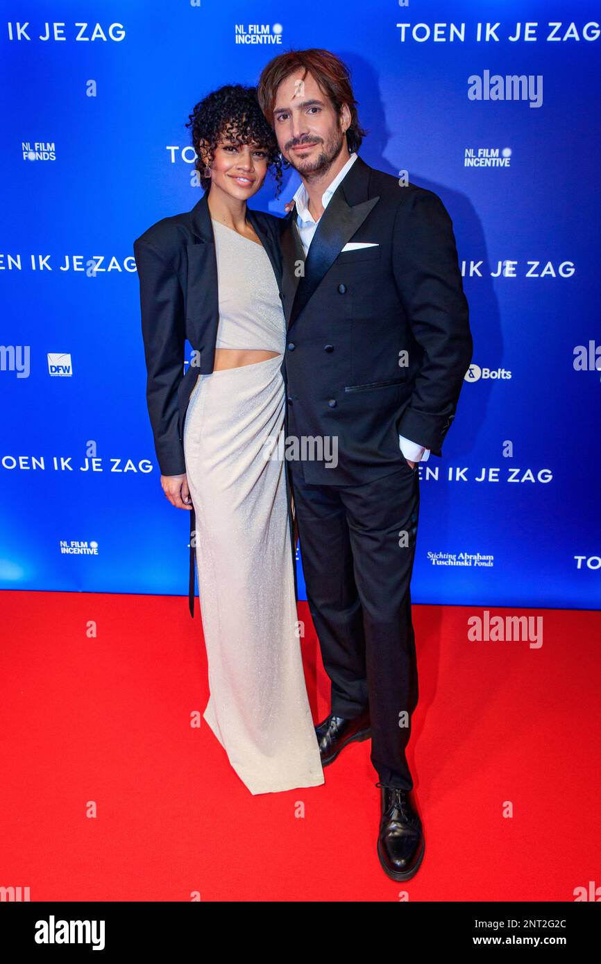 AMSTERDAM - Egbert-Jan Weeber with partner on the red carpet during the ...