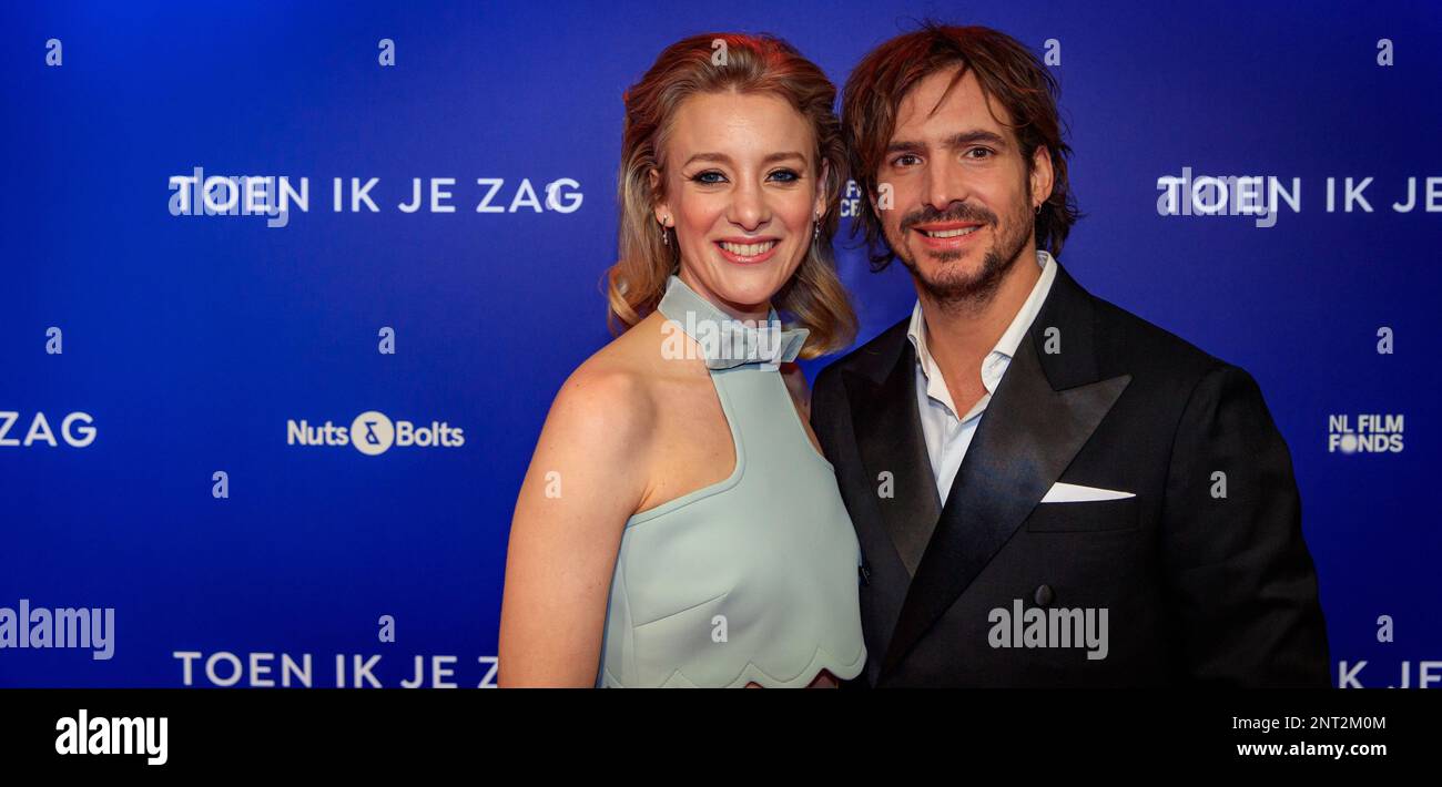 AMSTERDAM - Noortje Herlaar and Egbert-Jan Weeber on the red carpet ...