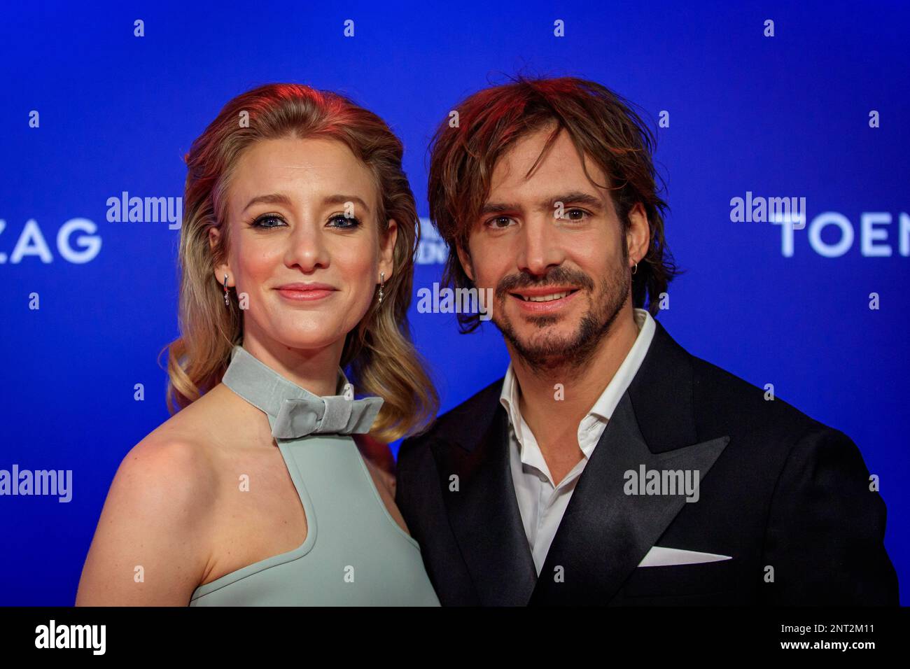 AMSTERDAM - Noortje Herlaar and Egbert-Jan Weeber on the red carpet ...