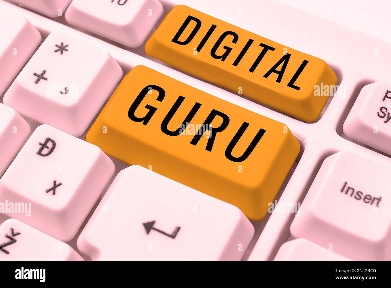 Text caption presenting Digital Guru. Concept meaning teacher and ...