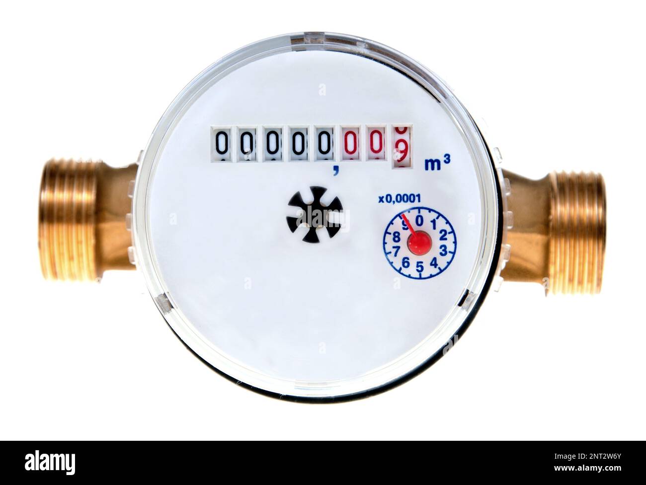 water meter on white background Stock Photo - Alamy