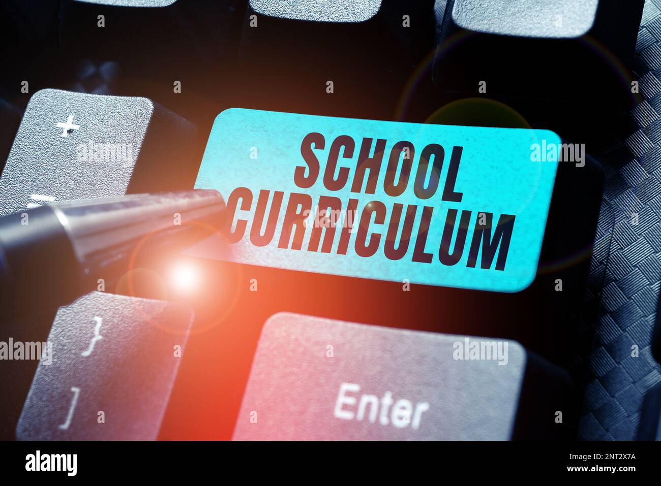 Sign displaying School Curriculum, Word Written on designed to provide ...