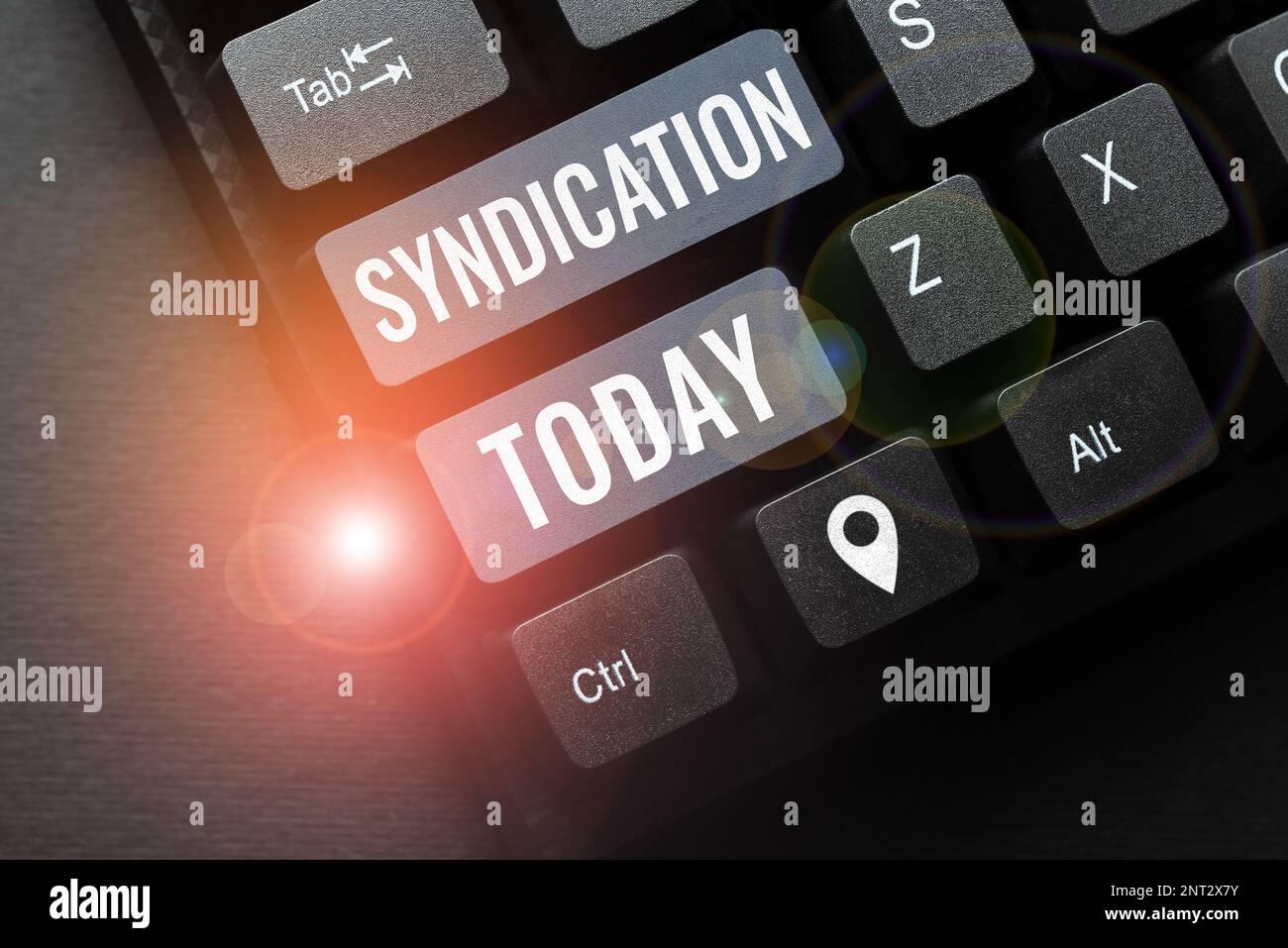 Text caption presenting Syndication, Word Written on the transfer of ...