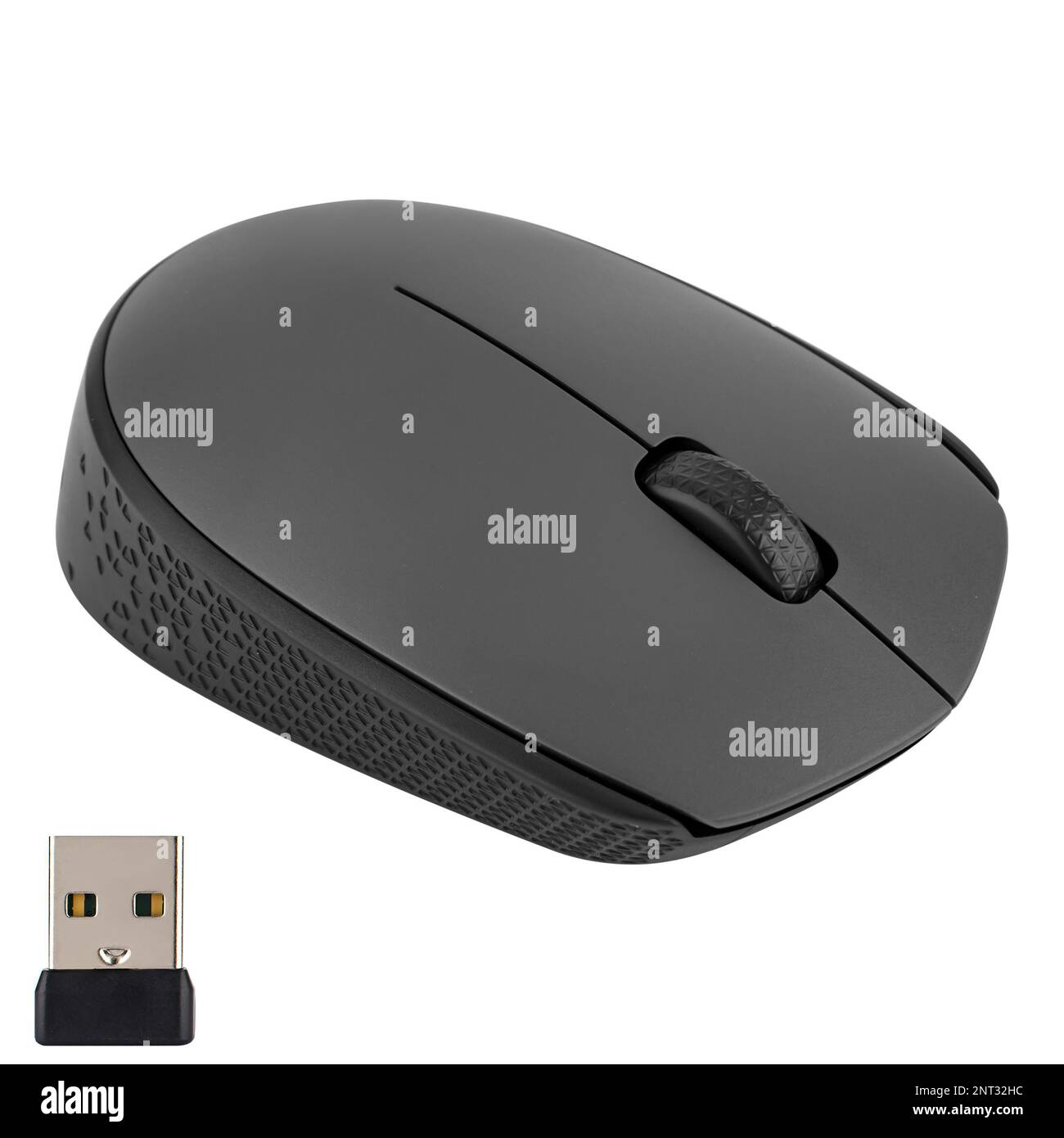 Wireless optical mouse for PC, white background in isolation Stock ...