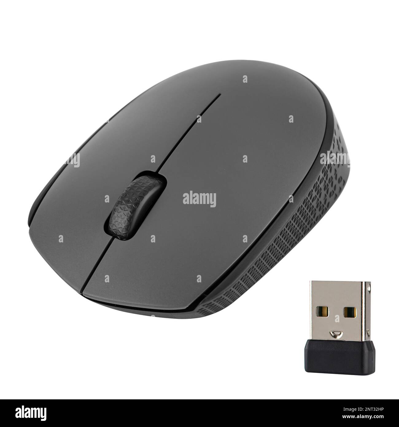 Wireless optical mouse for PC, white background in isolation Stock ...