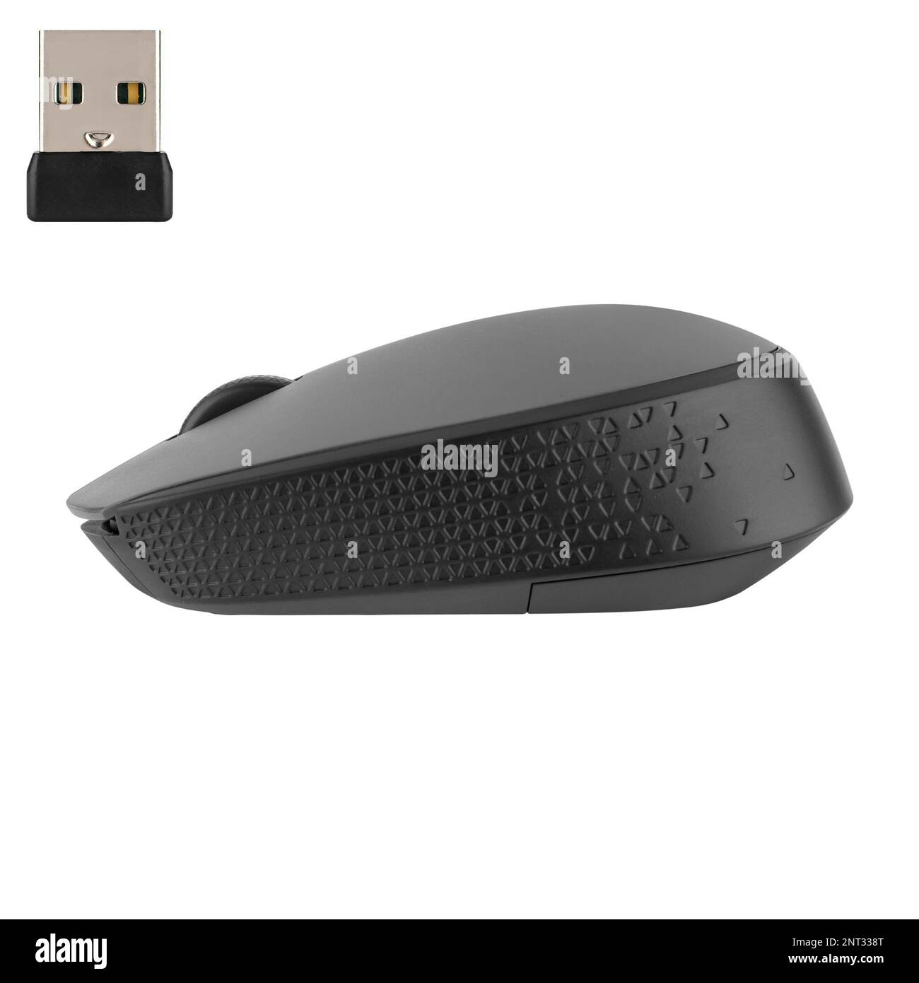 Wireless optical mouse for PC, white background in isolation Stock ...