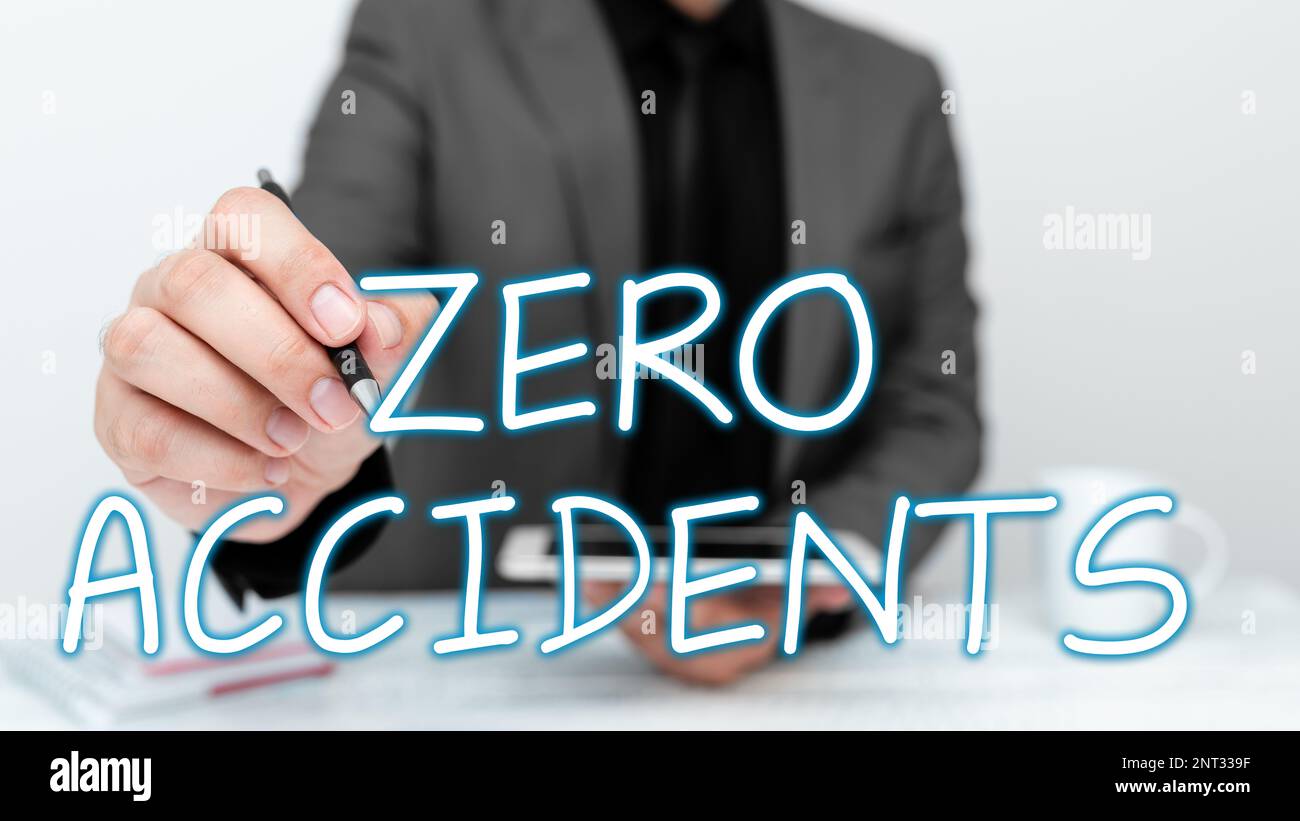 Conceptual caption Zero Accidents, Business idea important strategy for ...