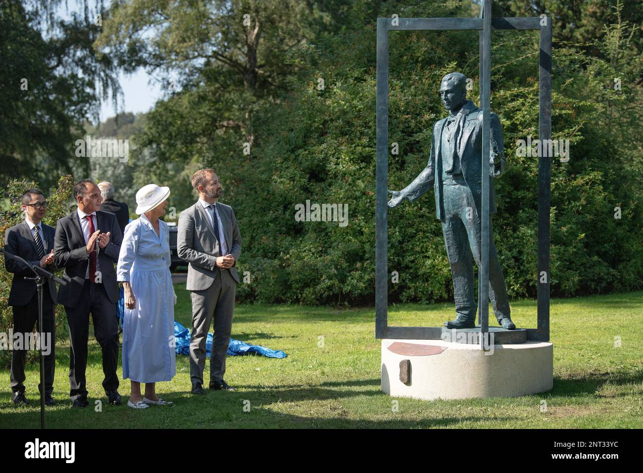 Denmark's Queen Margrethe unveils a statue of Bernhard Sindberg in ...