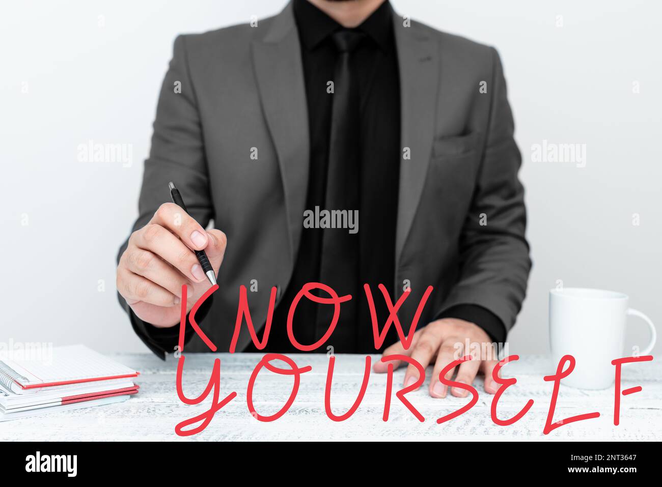 Conceptual caption Know Yourself. Word Written on Find You Understanding Strength and Weaknesses ...