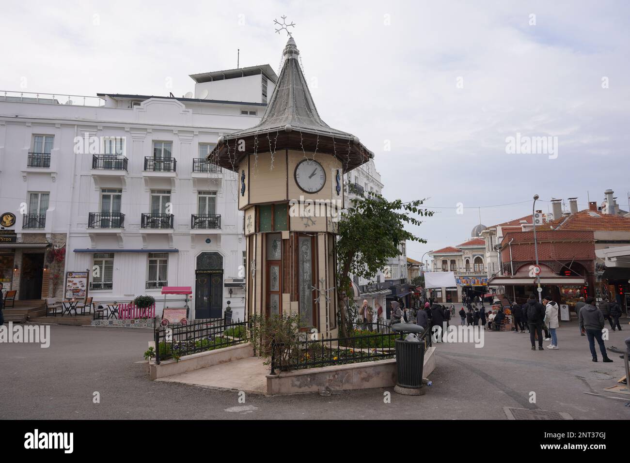 ISTANBUL, TURKIYE - FEBRUARY 18, 2023: People in Buyuk Ada Clock Tower ...
