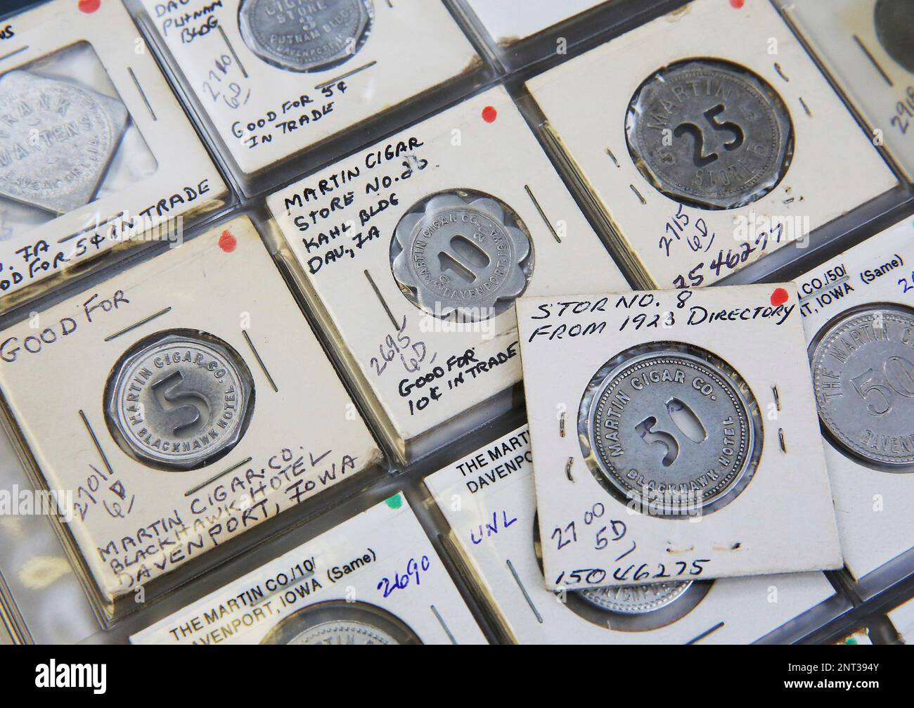Tokens from the Martin Cigar Co. in Merle Vastine's collection of Trade ...