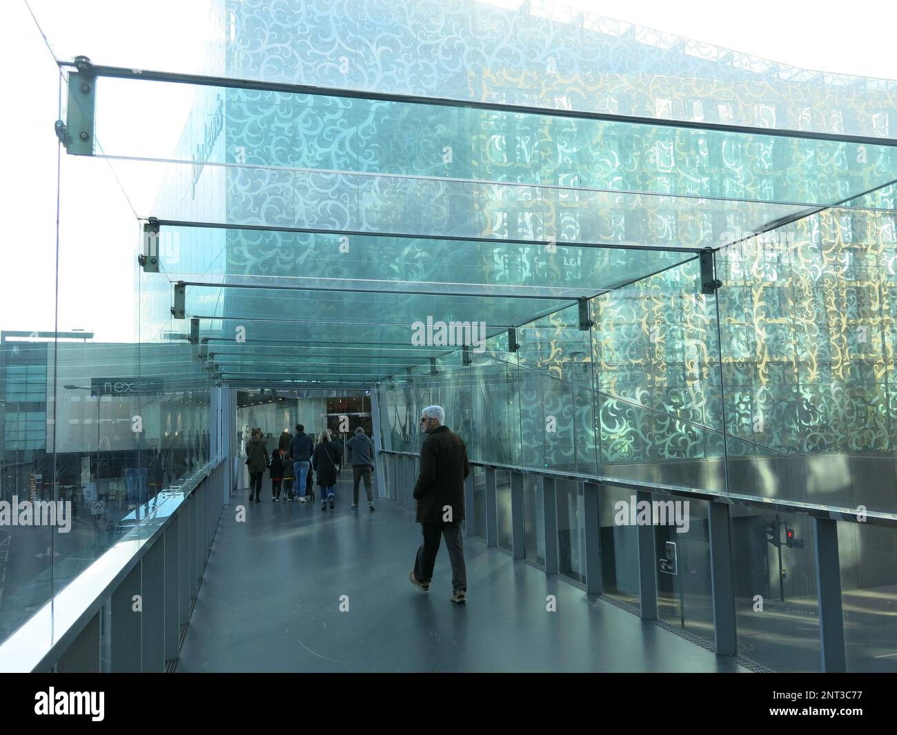 The glass covered walkway over Vaughan Way that links the John Lewis ...