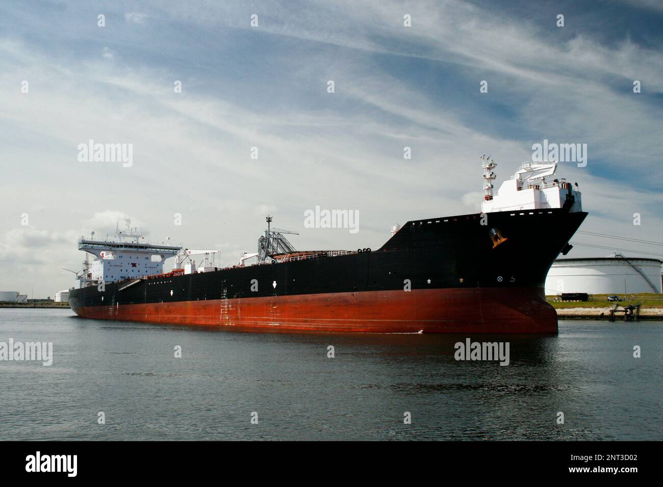 Oil/chemical tanker moored in oil terminal Stock Photo - Alamy