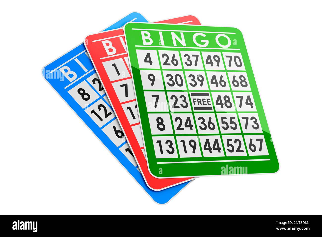 Bingo cards, 3D rendering isolated on white background Stock Photo - Alamy