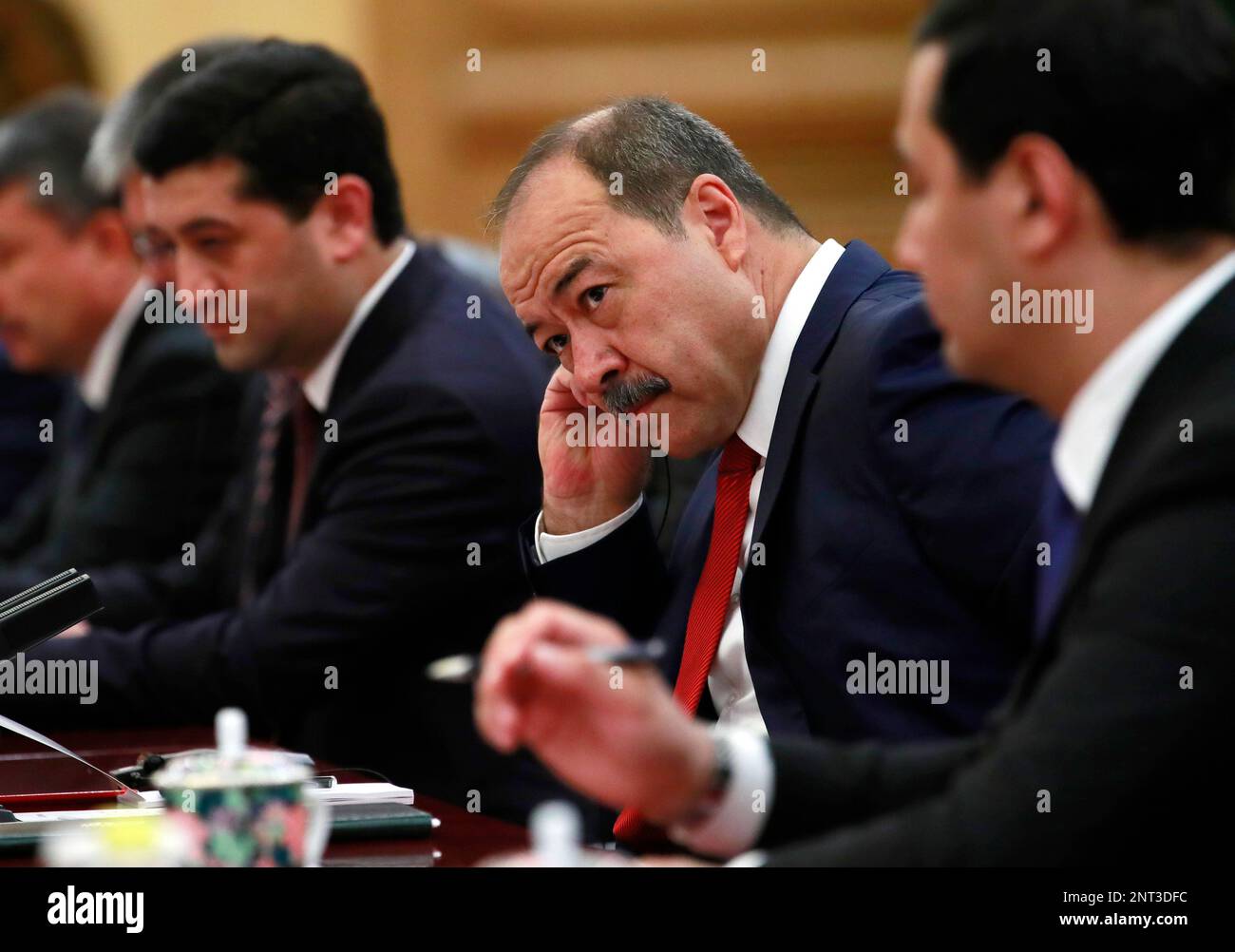 Prime Minister of Uzbekistan Abdulla Nigmatovich Aripov, center ...